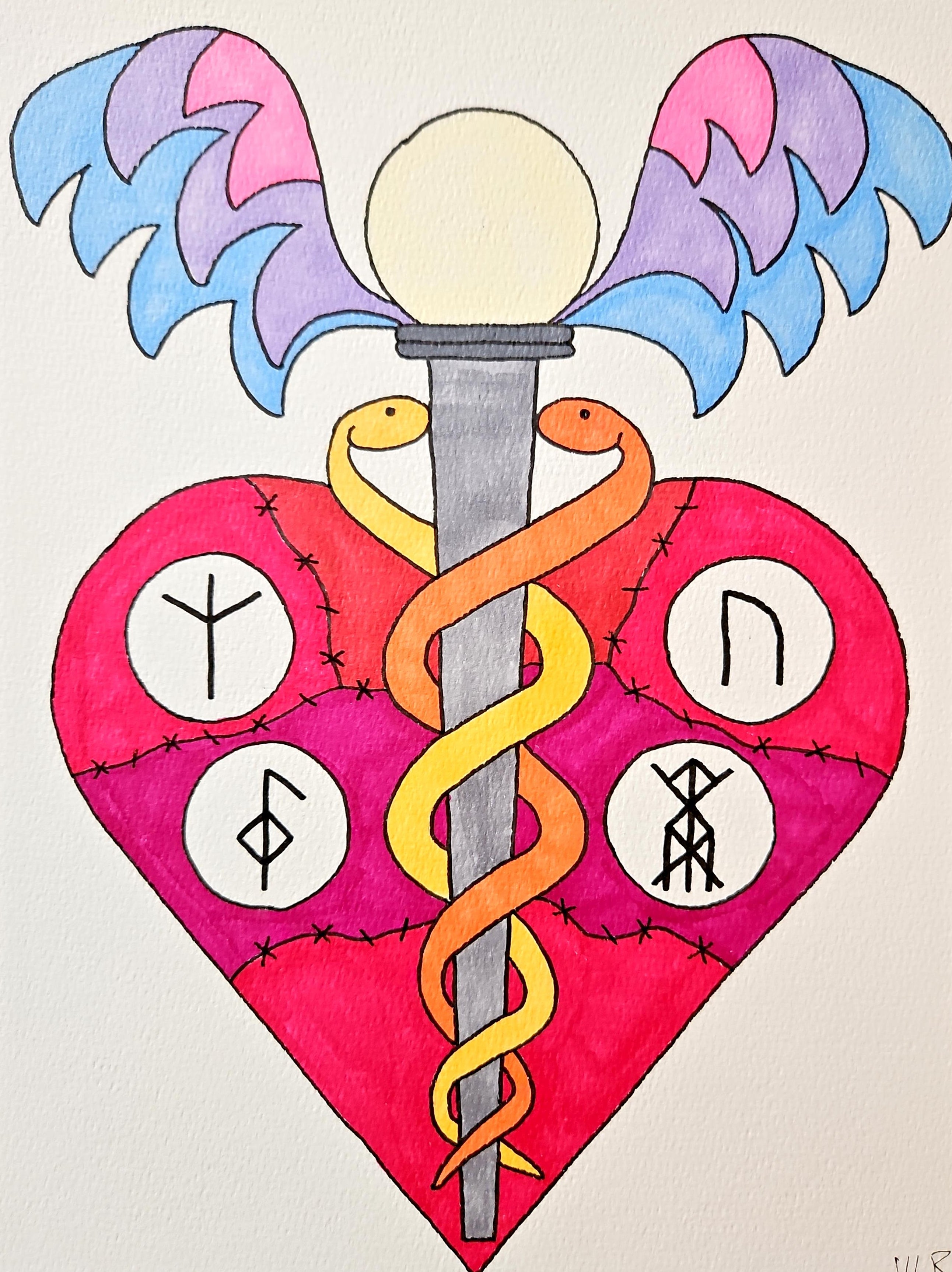 Healthy heart drawing – Aztec Petal